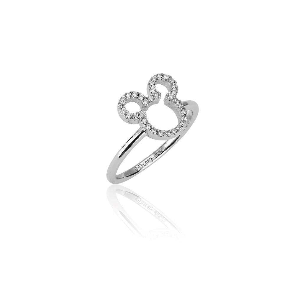 Precious Metal Mickey Mouse Outline CZ Ring