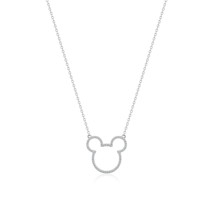 Disney Precious Metal Mickey Mouse Crystal Outline Necklace