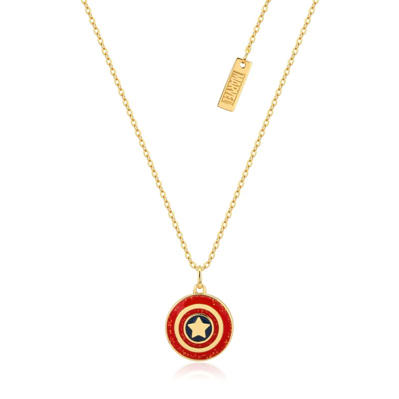 Precious Metal Marvel Captain America Enamel Shield Necklace – Couture ...